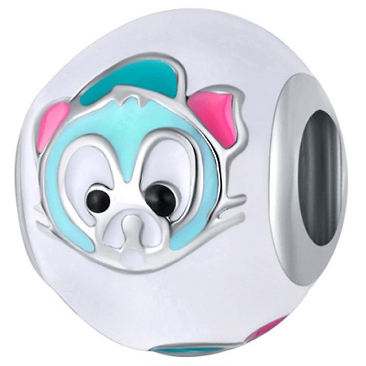 9 Pack Plated Silver Spacer Beads European Charms fit Pandora Bracelet CZ Enamel Set Plexiglass