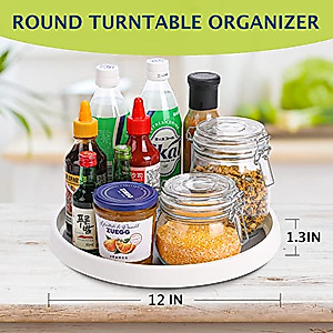 Set of 6, 12 Inch Non-Skid Lazy Susan Turntable, Lazy Susan Organizer for Cabinet, Pantry Organization, Kitchen Storage, Refrigerator, Countertop, Spice Rack (6 Pack 12 in)