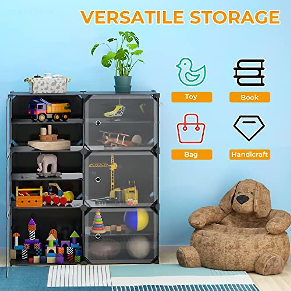 NiHome Shoe Rack Organizer Storage Bin Box - 24 Pairs Closet Shoe Storage with Doors- Stackable Plastic Shoe Storage Box - Free Standing Shoe Rack for Entryway Garage Bedroom