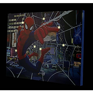 Idea Nuova Spider-Man LED Canvas Wall Art, Children's Home Décor, Bedroom
