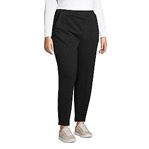 Lands' End Womens Terry Ankle Sweatpants Black Plus 1x