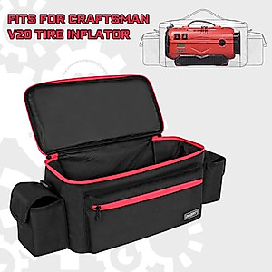 ZIOZERTT Air Compressor Bag Compatible with Milwaukee M18 Tire Inflator 2848-20/Craftsman V20, Air Pump Carrying Case Fits for Milwaukee Tools Accessories and 18V Battery, Black (Bag Only)