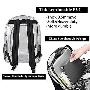 J&SBGFT Personalized Clear Backpack for Boys,Custom Dinosaur Clear Backpacks with Name,Transparent Backpack with Reinforced Strap,See Through Book Bag,Waterproof Heavy Clear Book Bag for School