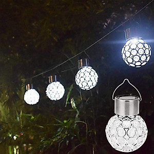 Yosoo LED Solar Hanging Light Connectable Lawn Courtyard Lights Lamp Decor for Garden Home Decoration