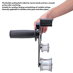 Mini Belt Sander, Portable Handle Round Tube Belt Sanders Polisher Grinding/Polishing Machine Multifunctional Grinder Polisher for Stainless Steel