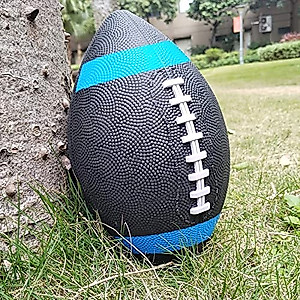 ABAJI Football Junior Official Small Size and Weight Blue Rubber Ball with Pump Needle Suitable for Kids Training Throwing Practice Game in School Indoor Outdoor Sports Youth Gift