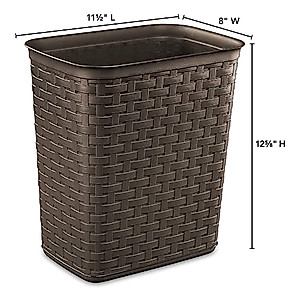 Sterilite Weave 3.4 Gallon Plastic Home/Office Wastebasket Trash Can (6 Pack)