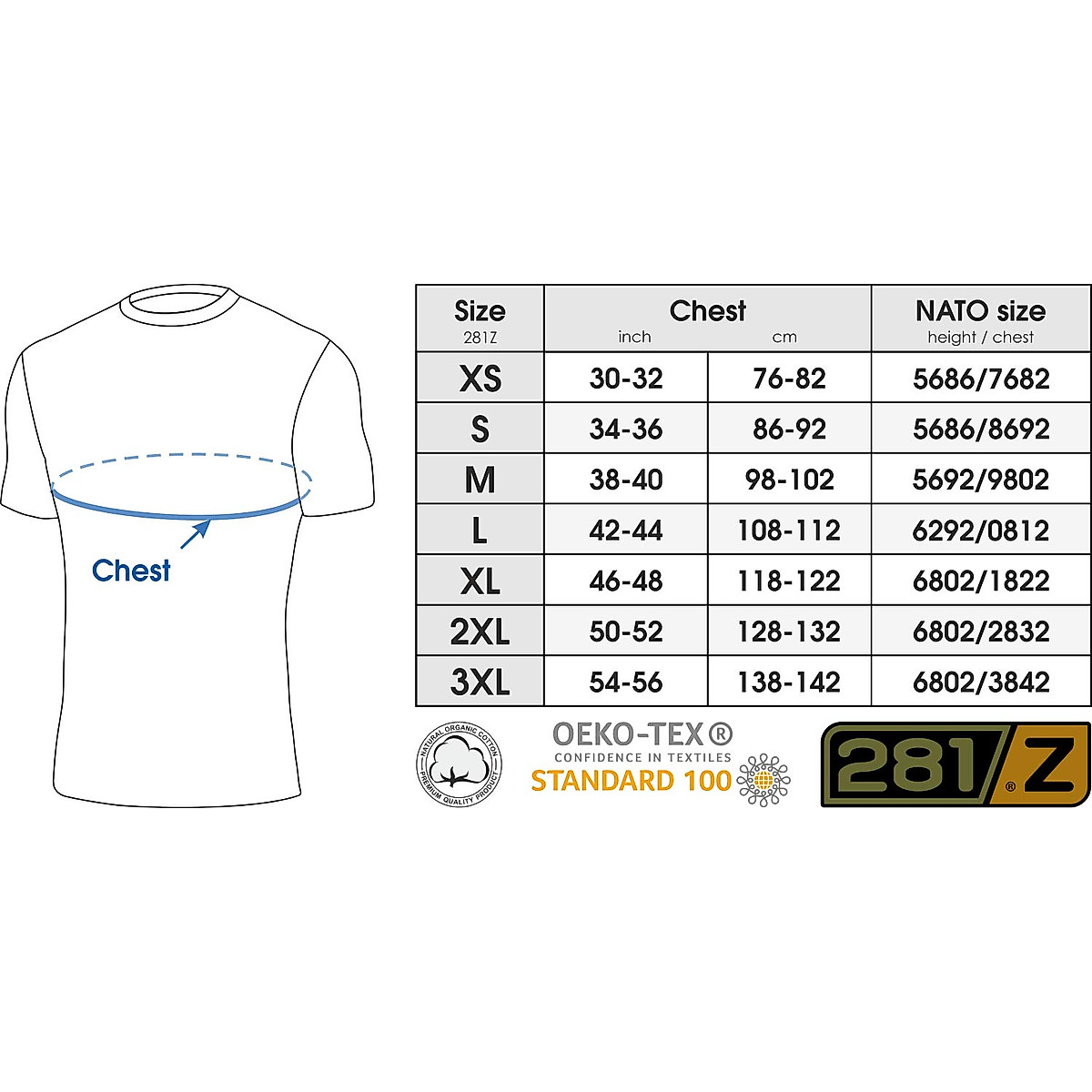 281Z Military Stretch Cotton Underwear T-Shirt for Tactical Hiking and Outdoor (Foliage Green, Large)