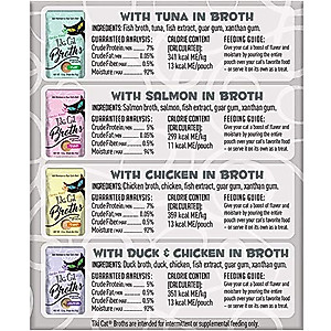 (2 Boxes) Tiki Cat Savory Broth, Grain Free Lickable Wet Food Treat, Add Moisture & Boost Flavor, 24 Pouches with 10ct pet Wipes