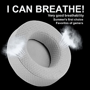 Upgrade VirtuosoXT Gray Thicker Earpads - Ear Cushion Compatible with Corsair Virtuoso RGB Wireless SE/Virtuoso XT Gaming Headset, Breathable, High-Density Noise Cancelling Foam, Added Thickness