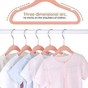 IEOKE Baby Velvet Hangers,50 Pack Children Clothes Hangers Ultra Thin Non Slip Clothes Racks with 6 Pcs Kids Clothing Dividers