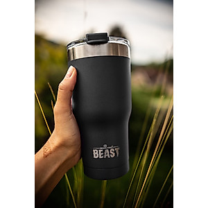 Beast 30 oz Tumbler Stainless Steel Vacuum Insulated Coffee Ice Cup Double Wall Travel Flask (Matte Black)
