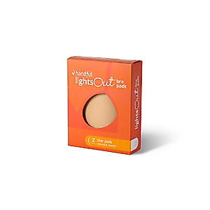 Handful Lights Out Thin Bra Pad Inserts for Sports Bras, Mastectomy Bras, and Swimsuit Tops, Beige, Medium