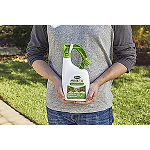 Scotts MossEx 3-in-1 Ready-Spray, Moss Killer for Lawns, Hard Surfaces, and More, 32 fl. oz.