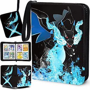 i-FSK Trading Card Binder, 4-Pockets Card Collection Binder Album Book for Game Cards with 50 Sleeves, 400 Pockets Fit 400 Trading Cards, Cheap Binder Gift for Kids Adults