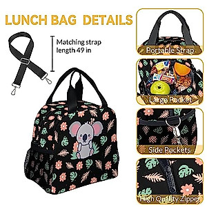 AIOMXZZ Koala Backpack with Lunch Box And Pencil Case, 16 Inch Cute Koala Bookbag Durable, Lightweight, Large Capacity, Funny Animal Backpack for School Girls Kids Women