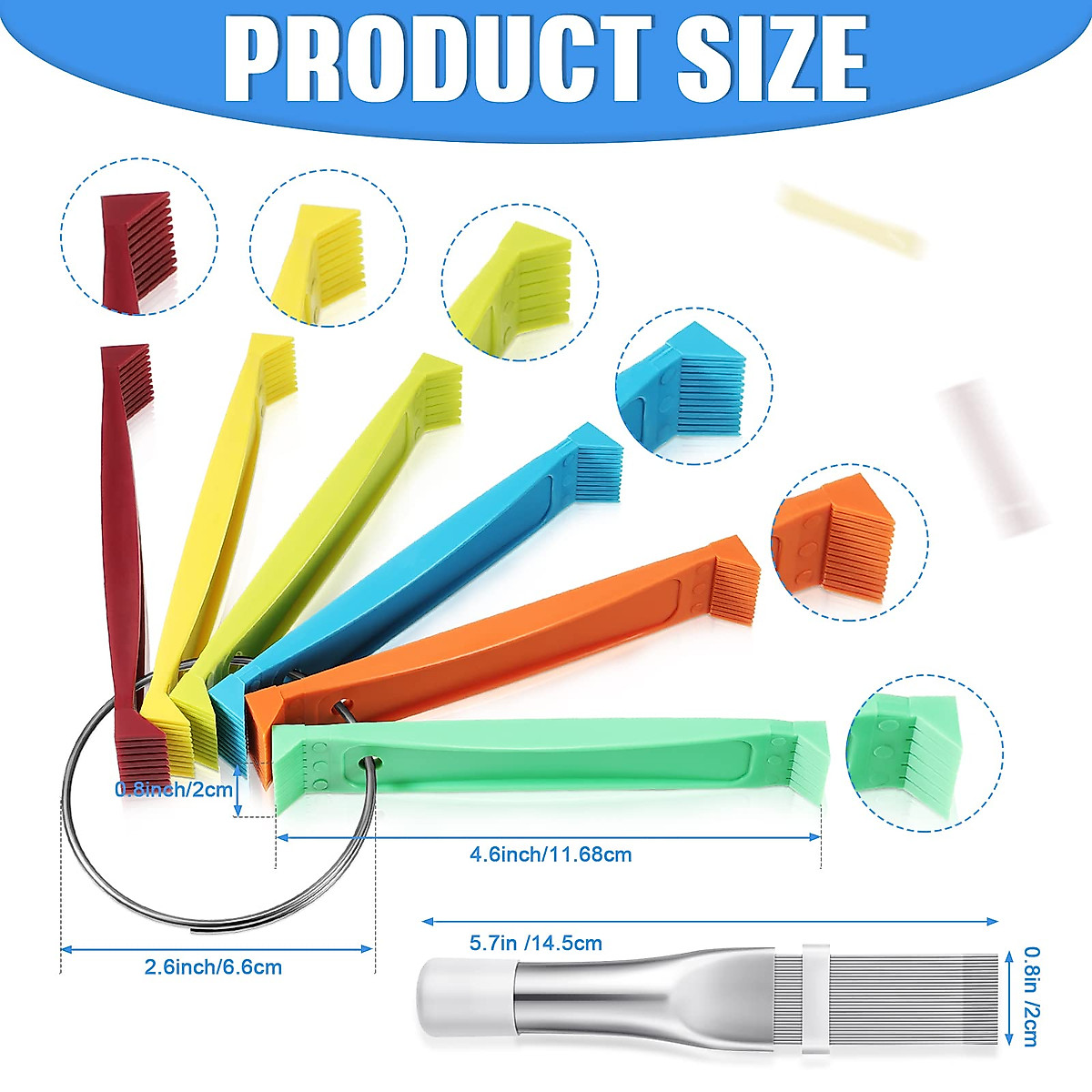 2 Pieces Different Fin Comb Condenser Fin Straightener Air Condition FCR6 Fin Comb and Stainless Steel Fin Comb Radiator Repair Tool Set for Straighten Evaporator Condenser Coils