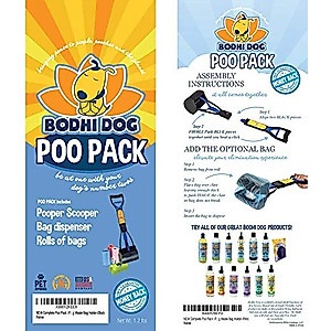 Bodhi Dog Complete Poo Pack | 24" Pooper Scooper, Poop Bags, and Pet Dog Waste Bag Holder | Perfect for Small, Medium, Large, XL Pets - Great for Grass and Gravel