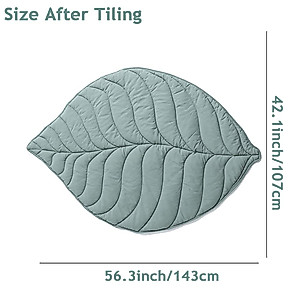 VARIPOWDER Baby Play Mat,56.3x42.1inch Cotton Crawling Cushion, Kids Room Rug Floor Gym,Soft Washable Non-Slip Room Decor Floor Rug, Activity Floor Carpet,Photo Studio Prop(Green)