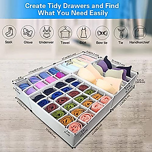 GOGOODA 8 Pack Drawer Organizer for Underwear Bra Sock Tie and Delicats Small Items