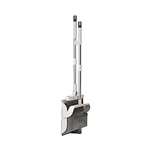 Broom with Dustpan Combo Set Brooms and Dustpan SetDouble-Layer Scraper Foldable Dustpan Non-Stick Hair Dustpan Sweeping Brooms 180-degree Rotatable Vertical Storage Broom Set Dust Pan and Broom Set