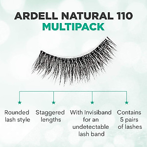 Ardell False Eyelashes Natural 110 Black, 1 pack (5 pairs per pack)