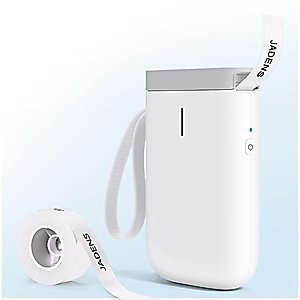 JADENS Label Maker Machine, D11 Portable Bluetooth Printer for Labeling, Home, Office, Organization, Mini Label Maker Machine with Tape, Multiple Templates Available for Phone, Handheld Labeler, White