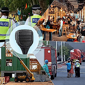 Speaker Mic Compatible with Kenwood, BaoFeng, BTECH, Retevis Radios Remote Shoulder Microphone with PTT and External 3.5mm Earpiece Jack