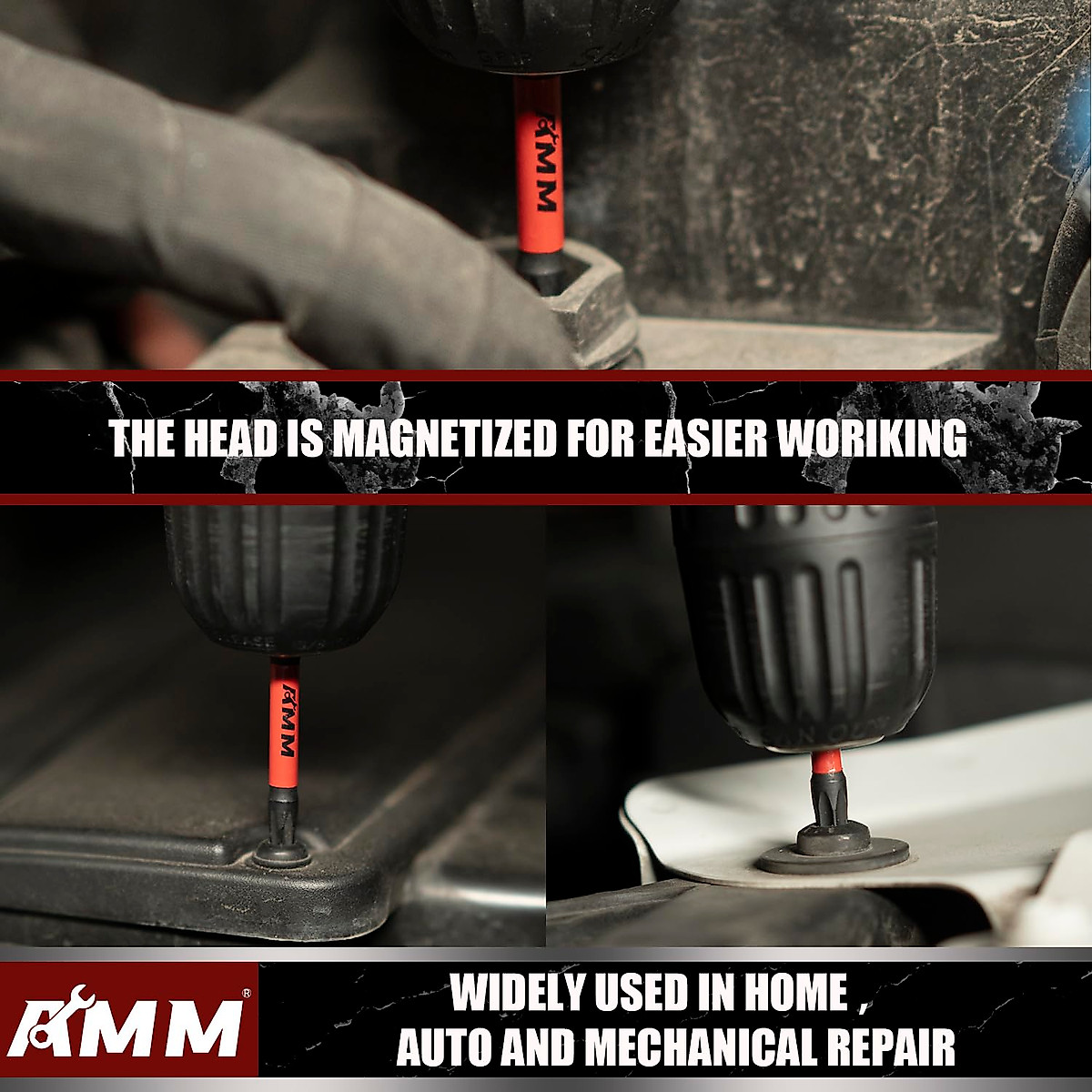 AMM 24-Piece Torx Bit Set, Security Star Bit Set, Tamper Resistant Star Bits Set, S2 Alloy Steel, 1" and 2.3" Long Impact Bits with Storage Box（T5-T40 ）