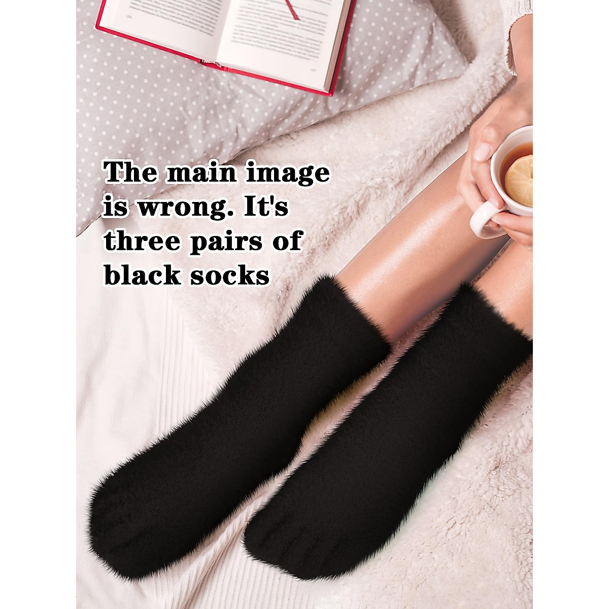 Bencailor 3 Pairs Women Toe Socks Fuzzy Toe Socks Warm Winter Toe Socks Five Toe Socks for Women Men, Size 5-8(Black)