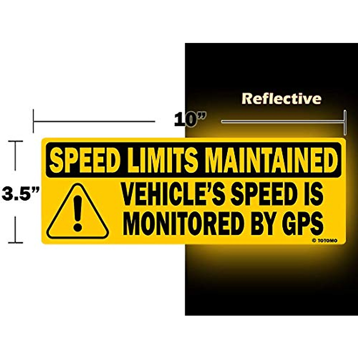 TOTOMO 2pk Vehicle Speed is Monitored by GPS Speed Limits are maintained Sticker 10"x3.5" Highly Reflective Premium Quality Car Safety Caution Sign #SDM-14
