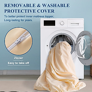 Maxzzz 2 Inch Mattress Topper King Memory Foam, Firm Bed Foam Mattress Topper with Remover Soft Cover, High Density Memory Foam Mattress Pad, Certipur-Us & Oeko-Tex Certified