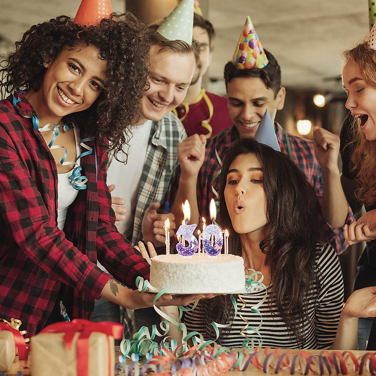 Birthday Candles Number 30 Candle, Butterfly 30th Birthday Decorations for Women/Girl, Purple Happy Birthday Candle for Cake, Handmade Sequin Numeral Candle Wedding Cake Topper Anniversary Party Decor