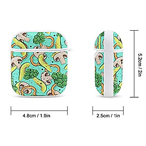 Parsley and Broccoli Airpods Case Wireless Shockproof Protective Bluetooth Headset Cover with a Key Chain Compatible with AirPod 1&2