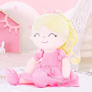 Gloveleya Personalized Princess Doll with Your Name - Cute Custom Pink Soft Plush Doll for Girls Plush Doll Customized Gifts