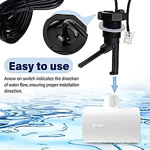 Flow Switch Assembly GLX-FLO-RP for Hayward Goldline Aquarite Salt System, Pool Flow Sensor Suitable for Hayward Salt Cell and Chlorine Generator, with 15-Foot Cable Flow Switch