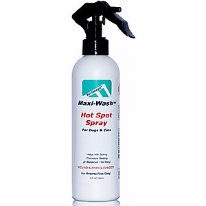 Forticept Maxi-Wash Hot Spot Spray Treatment, Wound Care & Itch Relief Spray for Dogs and Cats. Relives Scratching, Rashes, Sores, Itchy Skin and Paw Licking 8 oz