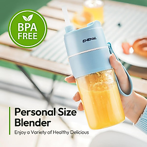 Personal Size Blender, Enenal Portable Blenders Smoothies and Shakes 5000mAh Battery, 16oz Mini Blender USB Rechargeable, Handheld Blender BPA-Free Fruit Smoothie Juicer Cup