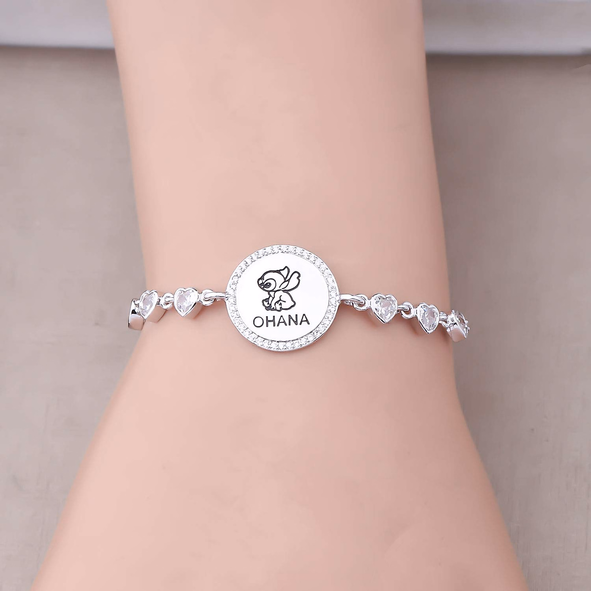 FAADBUK Funny Cartoon Movie Fans Bracelet Cartoon Lover Inspired Gifts Cartoon Jewelry Hawaiian Trip Adjustable Bracelet for Family Friend (Oh❀na C-S)