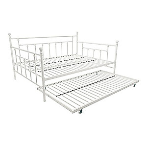 DHP Manila Metal Full Size Daybed and Twin Size Trundle (White)