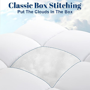 SONORO KATE Mattress Topper, Extra Thick Mattress Protector, Cooling Mattress Pad Cover for Back Pain, Plush & Support Bed Topper Overfilled Down Alternative Fit 8-21" Deep (White, Queen)