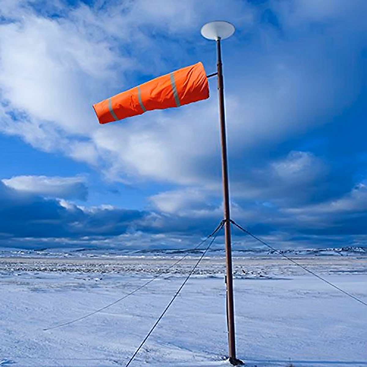 Anley 30 Inch Windsock - Rip-stop Polyester Wind Direction Measurement Sock Bag with Reflective Belt - For Outdoors Airport Farm & Park - Orange 2.5 Feet