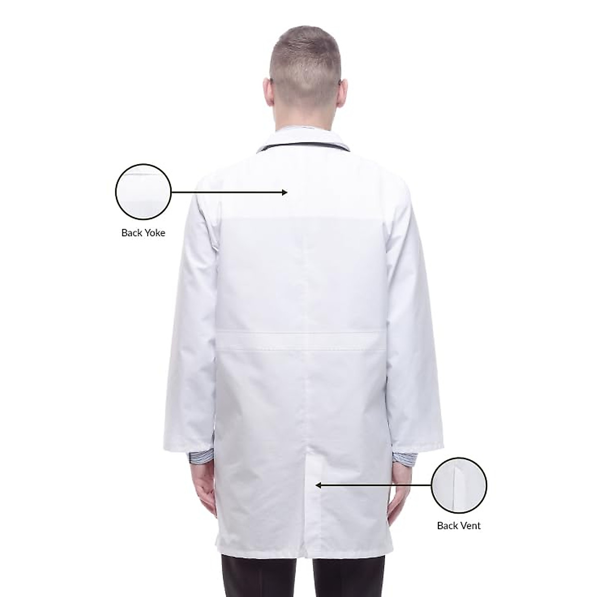 HEEDFIT Professional Lab Coat Women, White Lab Coat Men Long Sleeve, Personalized Lab Coat White, Unisex Small 1101