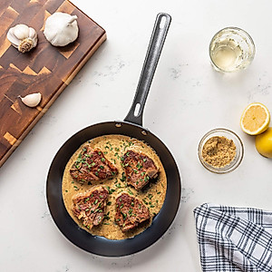 VIKING Culinary Blue Carbon Steel 2-Piece Nonstick Fry Pan Set, 10 Inch & 12 Inch, Ergonomic Stay-Cool Handle, Grill, Oven Safe, Works on All Cooktops including Induction