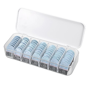 Hipiwe Colored Contact lens Organizer Case for Daily Contact Lenses Disposable Contact Lens Dispenser Divided Clear Plastic Box for All Brands Daily Lens with 7 Removable Compartments