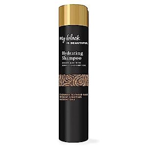 My Black is Beautiful Hydrating Shampoo, Sulfate Free, for Curly and Coily Hair with Coconut Oil, Honey and Turmeric, 9.6 Fl Oz