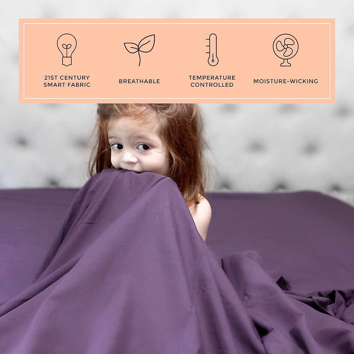 PeachSkinSheets Eggplant Sheet Set - 1500tc Level of Softness - Extra Soft Cooling Sheets for Hot Sleepers and Night Sweats - Full Size