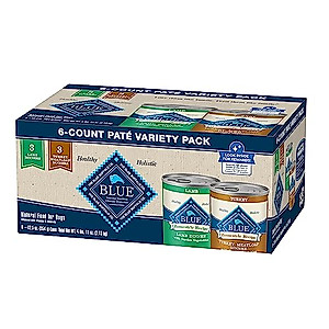 Blue Buffalo Homestyle Recipe Adult Wet Dog Food, Lamb & Turkey Variety Pack, 12.5oz cans (Pack of 6)