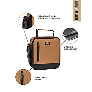 Dickies Basic Insulated Lunch Bag for Work, Thermal Reusable Office Lunch Box for Men, Women (Brown Duck)