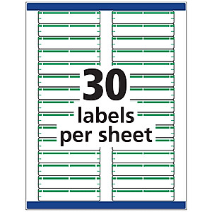 Avery Green File Folder Labels for Laser and Inkjet Printers with TrueBlock Technology, 2/3 inches x 3-7/16 inches, Box of 1500 (5866)
